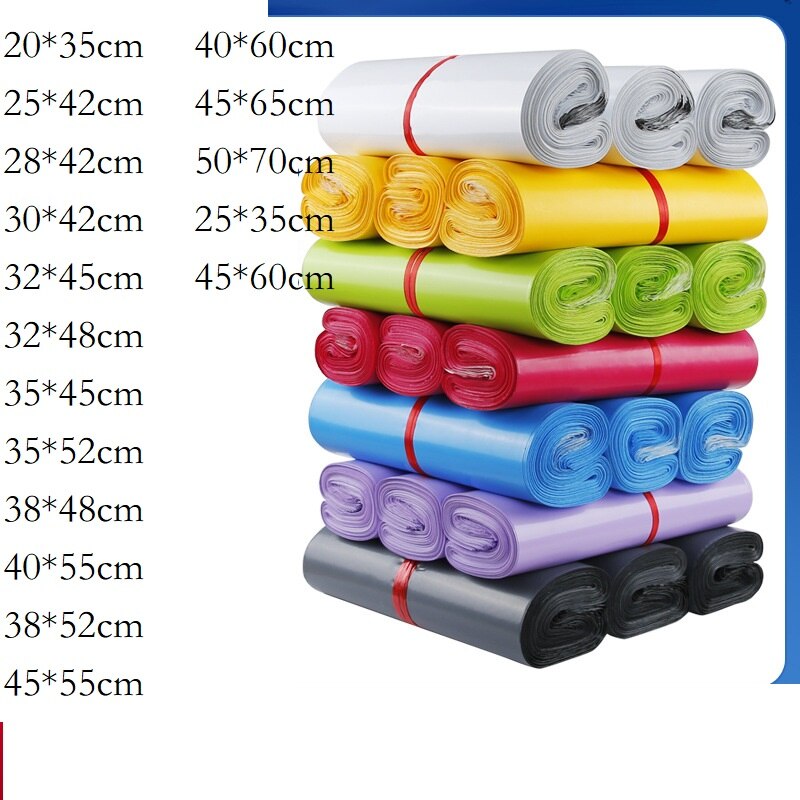 100pcs Blue Color Meduim Thick Express Bag Plastic... – Grandado