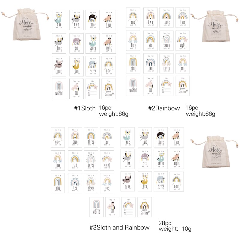 16Pcs Baby Milestone Cards Baby Photography Milest... – Grandado