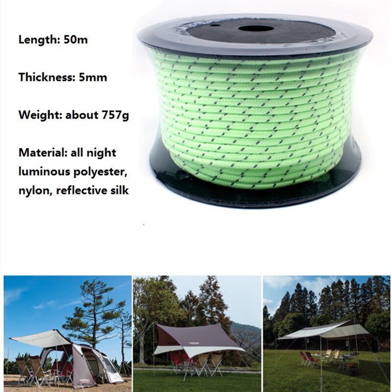 Luminous Reflective Paracord 5mm 550 Nylon Cord Te... – Grandado