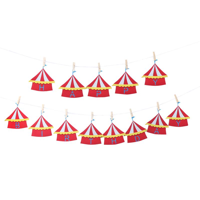 Circus Theme Bunting Banner Happy Birthday Photo B... – Grandado