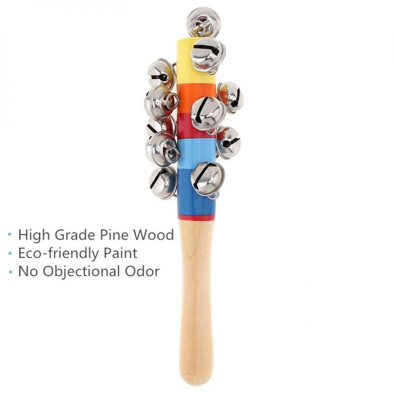 Colorful Wooden Bell Stick 11 Jingle Bells Hand Sh... – Grandado