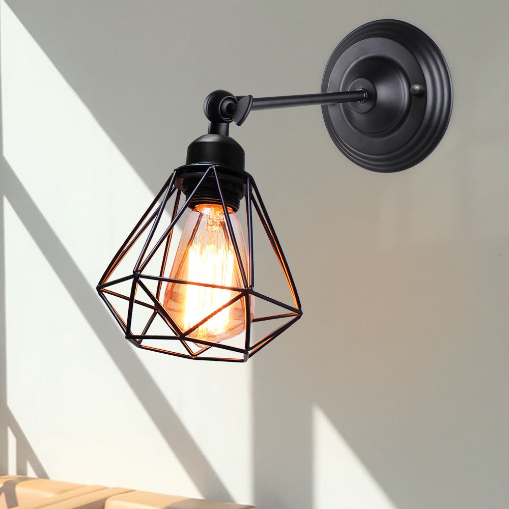 Industrial Loft Iron Lampshade Wall Lamp Vintage C... – Grandado