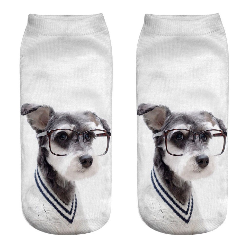 3d Novelty Crazy Funny Dog Ankle Socks Cute Colorf... – Grandado