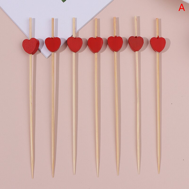 100Ps Rot Pfirsich Herz Obst Gabel Sticks Buffet C... – Vicedeal