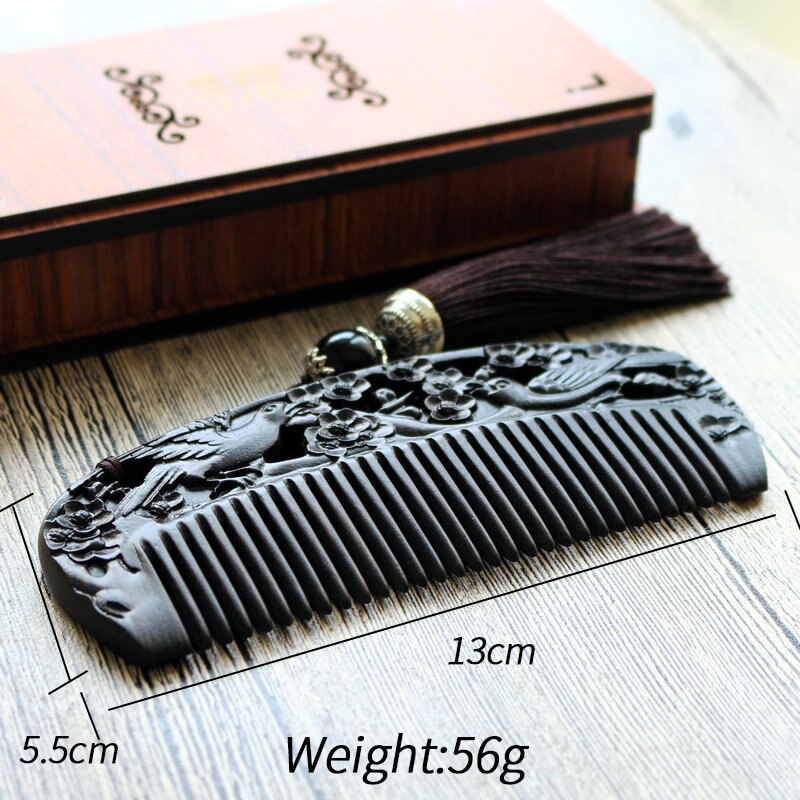 Chinese Craft Africa Ebony carved Wood Comb Portab... – Vicedeal