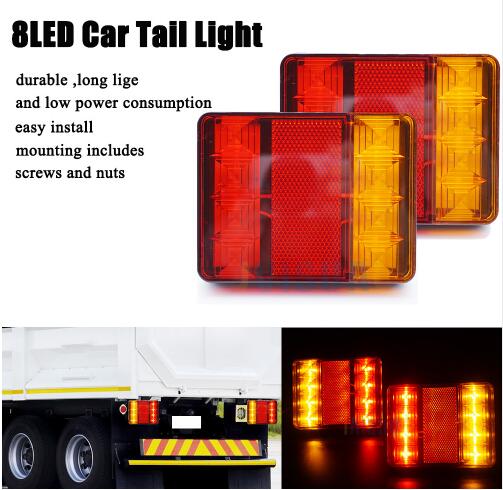 2 Stuks 12V 8Leds Waterdichte Auto Achterlicht Waa... – Grandado