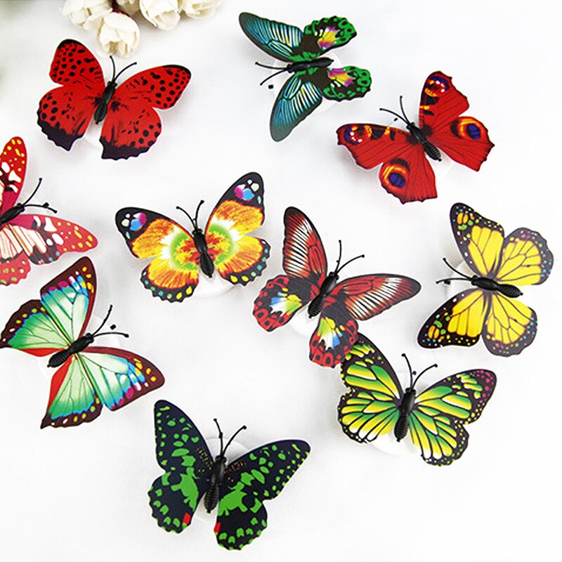 Stijl Dubbele Laag 3D Vlinder Muur Sticker Op De M... – Vicedeal