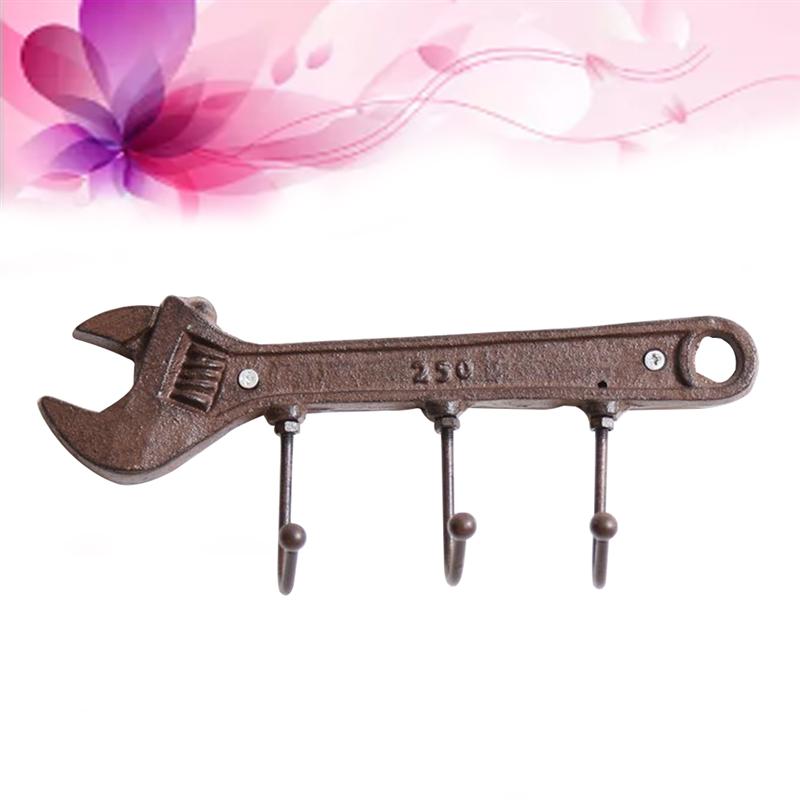 1pc Vintage Wall Hanger 3-Hook Metal Spanner-shape... – Vicedeal