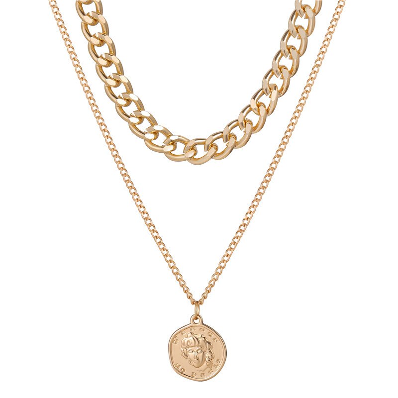Vintage Multi-layer Coin Chain Choker Necklace For... – Grandado