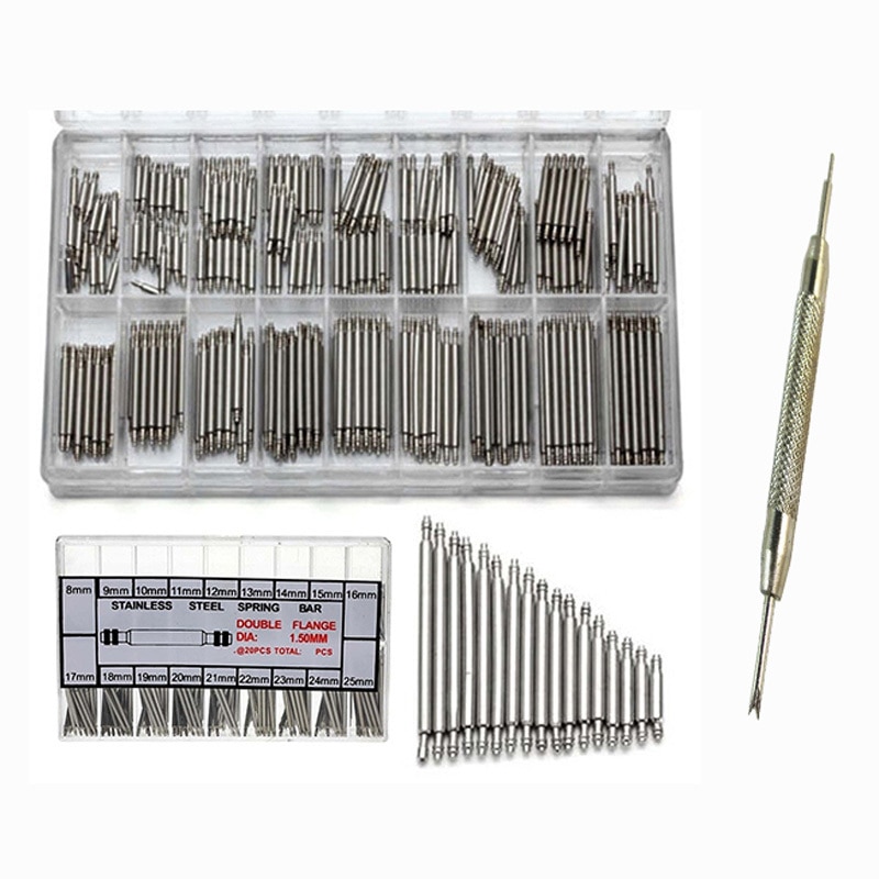 360Pcs 8mm - 25mm Stainless Steel Watch Link Pins Tool kit and ...