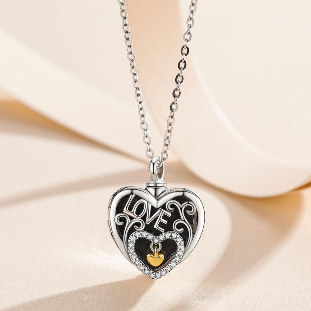 Eudora Sterling Silver Heart Locket Heart crematio... – Grandado