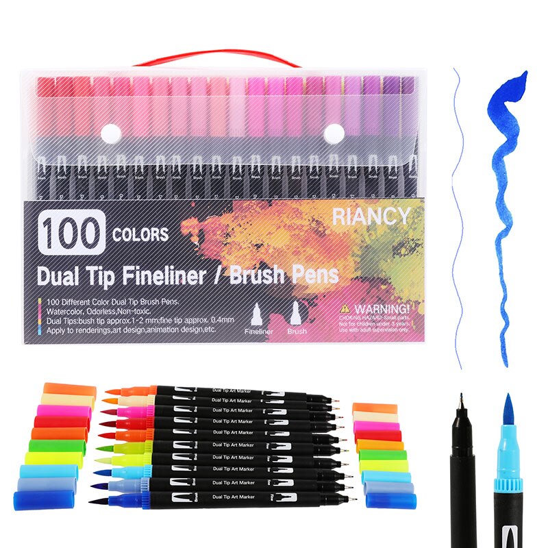 12/24/36/48/72/100 farben Dual Tip Kunst Marker St... – Vicedeal
