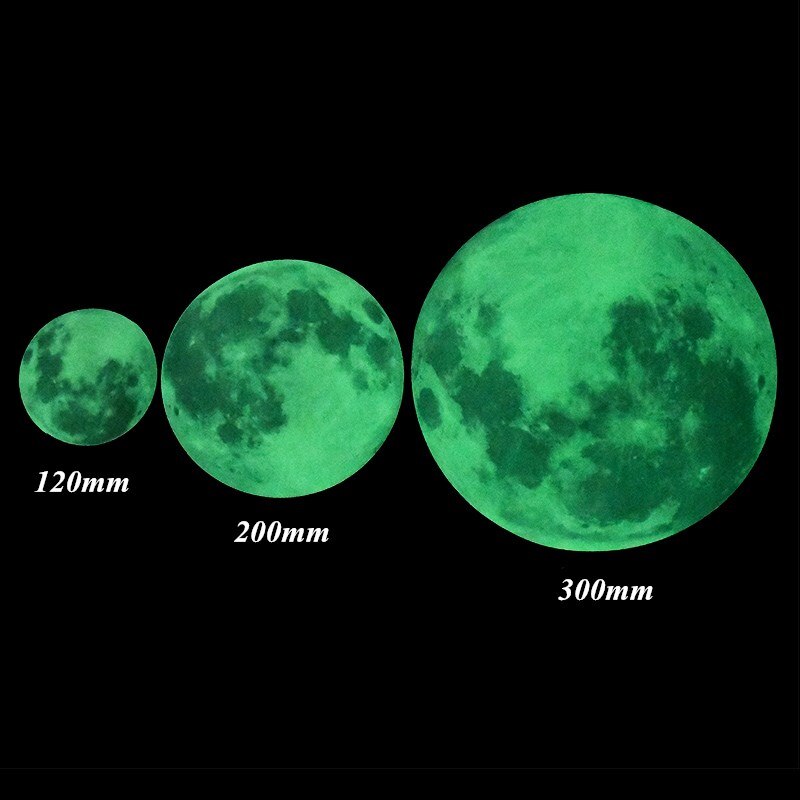 3D glowing moon wall stickers for kids room living... – Vicedeal