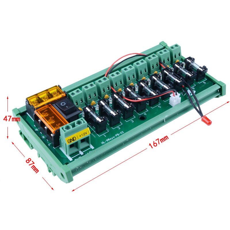 12V DC power distribution 9-manier 18 manier print... – Vicedeal