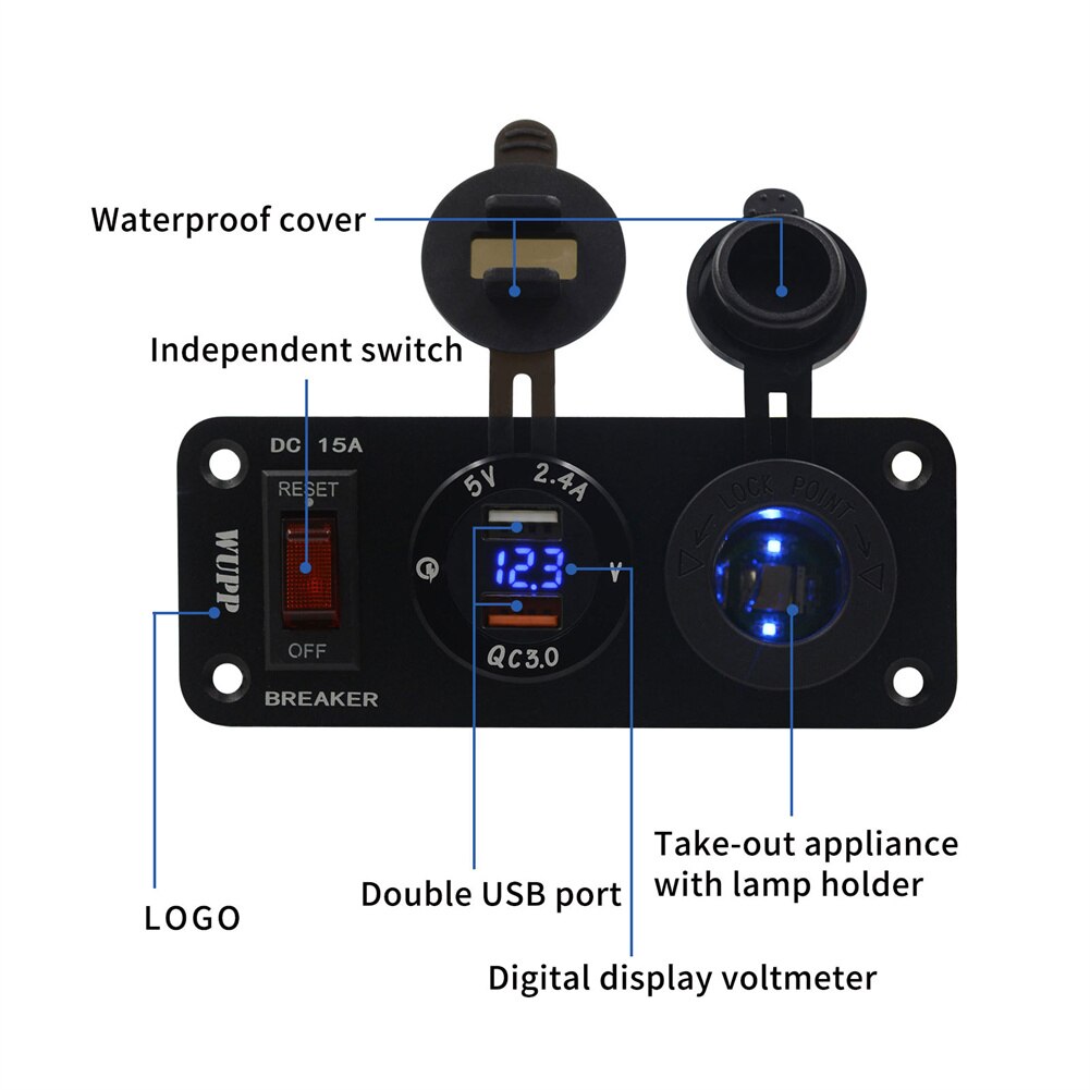 Adapter Autolader Voltmeter W/Lamphouder Accessoir... – Vicedeal