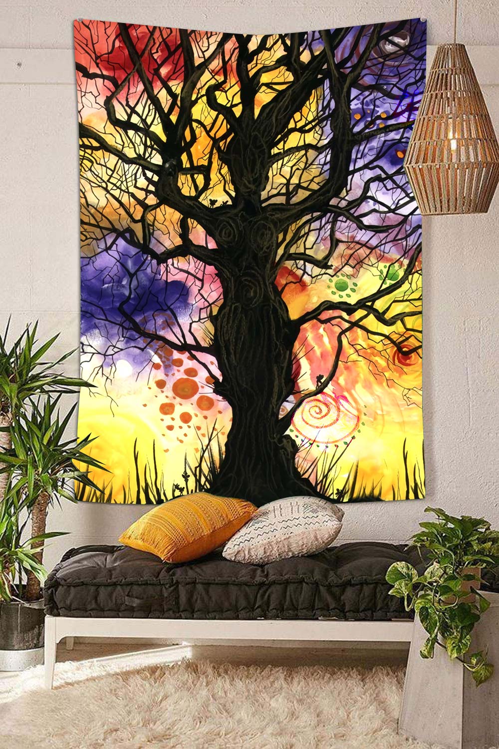 Simsant Colorful Tree Tapestry Hippie Psychedelic ... – Grandado