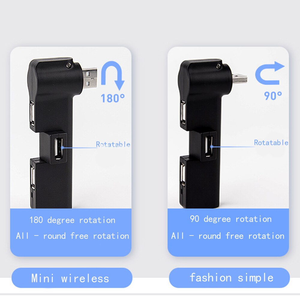 USB Hub 3 Ports USB 2.0 Splitter Rotary For PC Lap... – Grandado