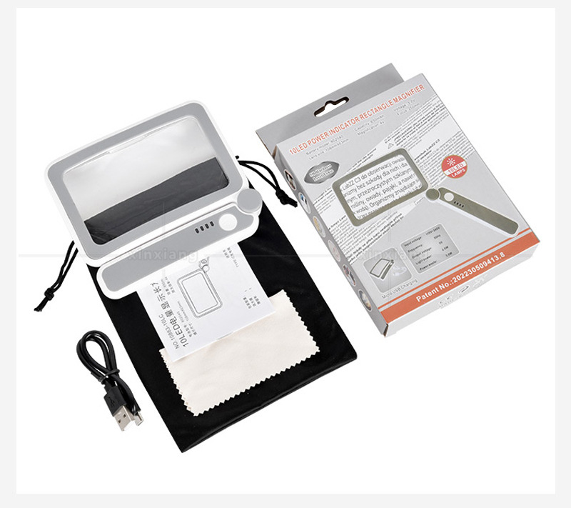 4X Rechargeable Reading Magnifying Glass with 10 L... – Vicedeal