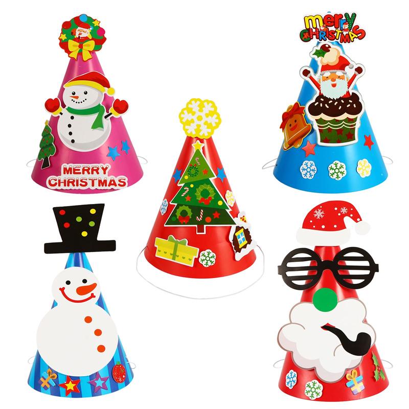 5pcs Christmas Theme DIY Craft Materials Hats Maki... – Vicedeal