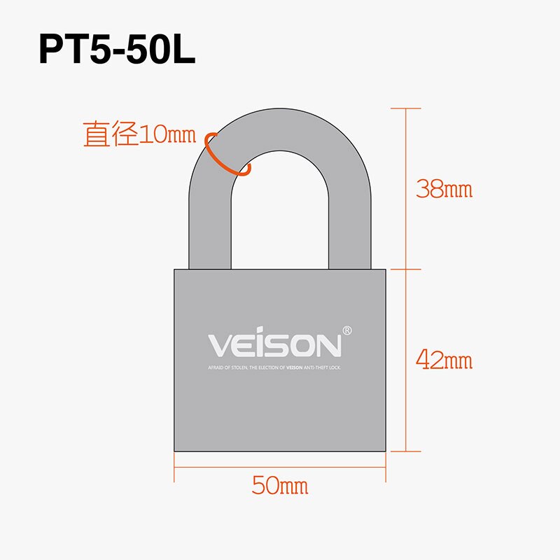 VEISON PT5 Iron Door Lock Padlock 304 Stainless St... – Vicedeal