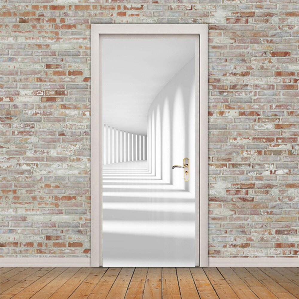 2PCS 3D Door Sticker Grey Door Stickers Decoration... – Vicedeal