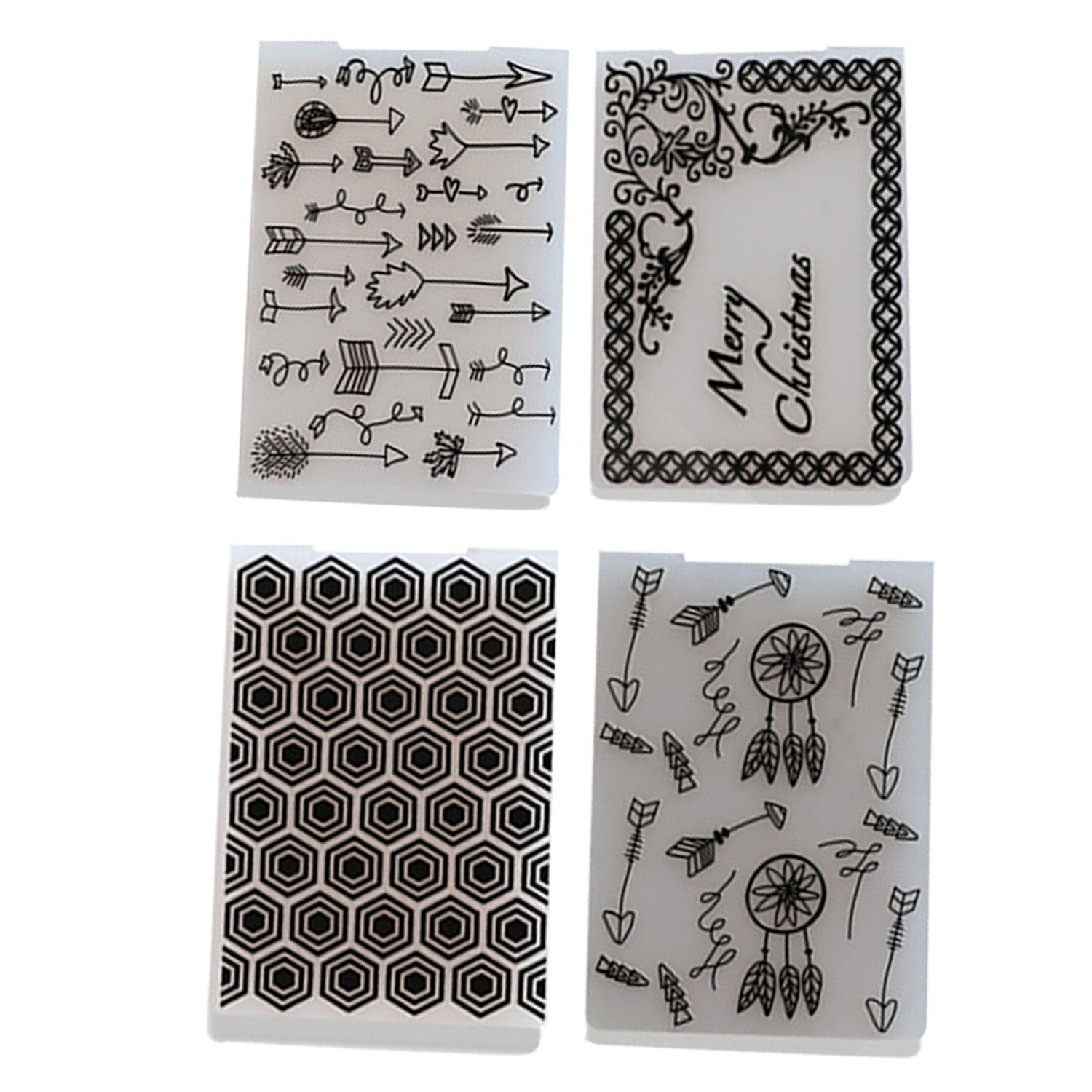 4 patroon Embossing Map Plastic Sjablonen Stencil ... – Grandado