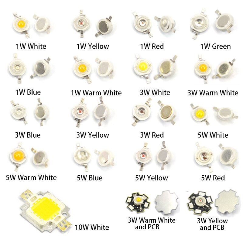 10PCS 1W 3W 5W 10W Small Light Emitting Element Di... – Grandado