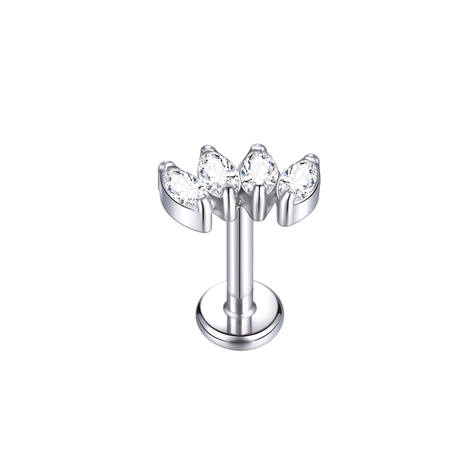 1 Stuk Titanium Labret Piercing Lip Ring Marquise ... – Grandado