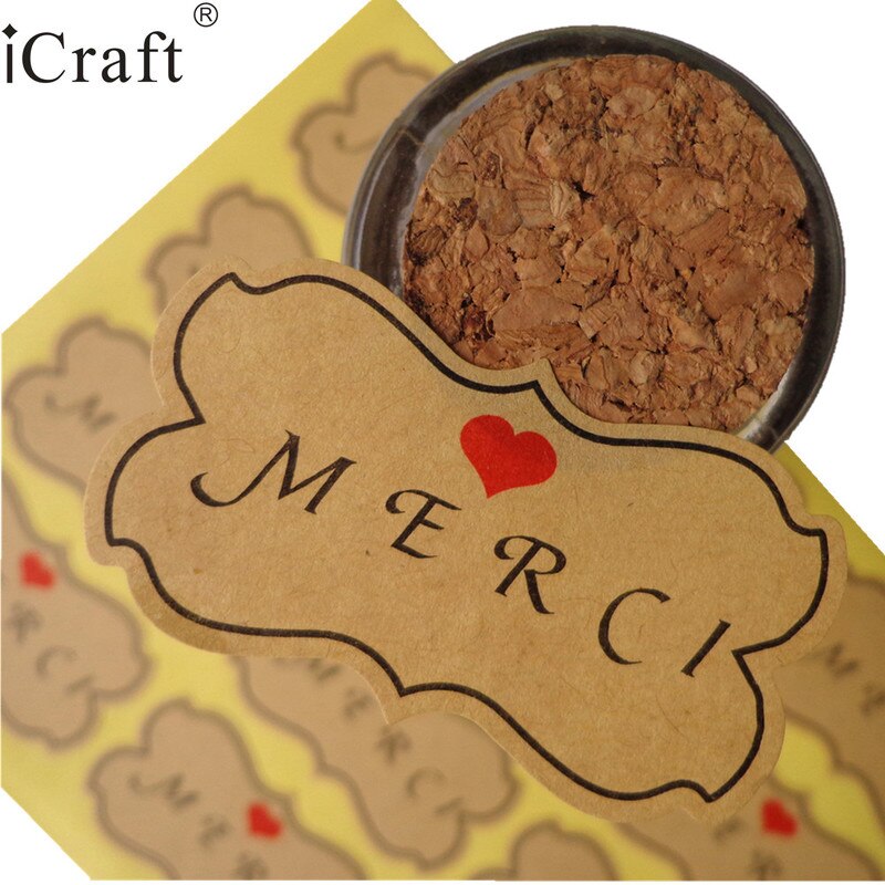 80 stks Big Size Merci Kraft Seal Sticker Met Hart... – Vicedeal