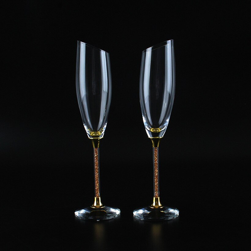 Slanting Wedding Glasses Personalize Champagne Flu... – Vicedeal