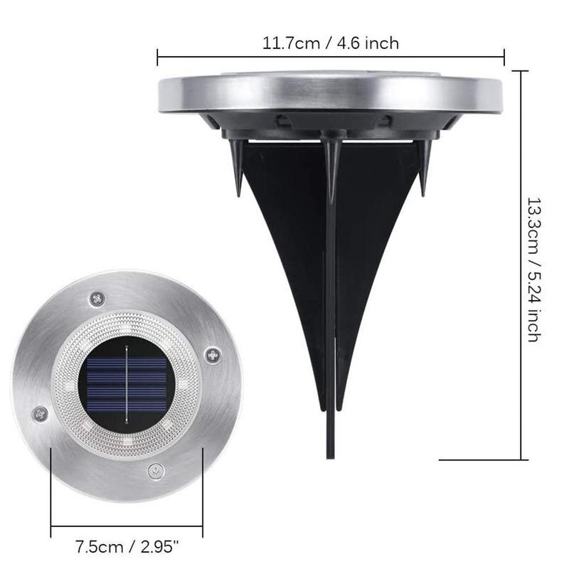 Solar 8 Led Buried Light Lamp Outdoor Reflector Wi... – Grandado