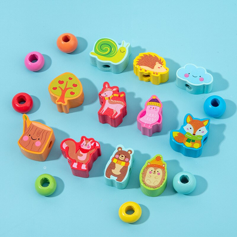 100 Blocks Cartoon Animals Fruit Number Letter Woo... – Grandado