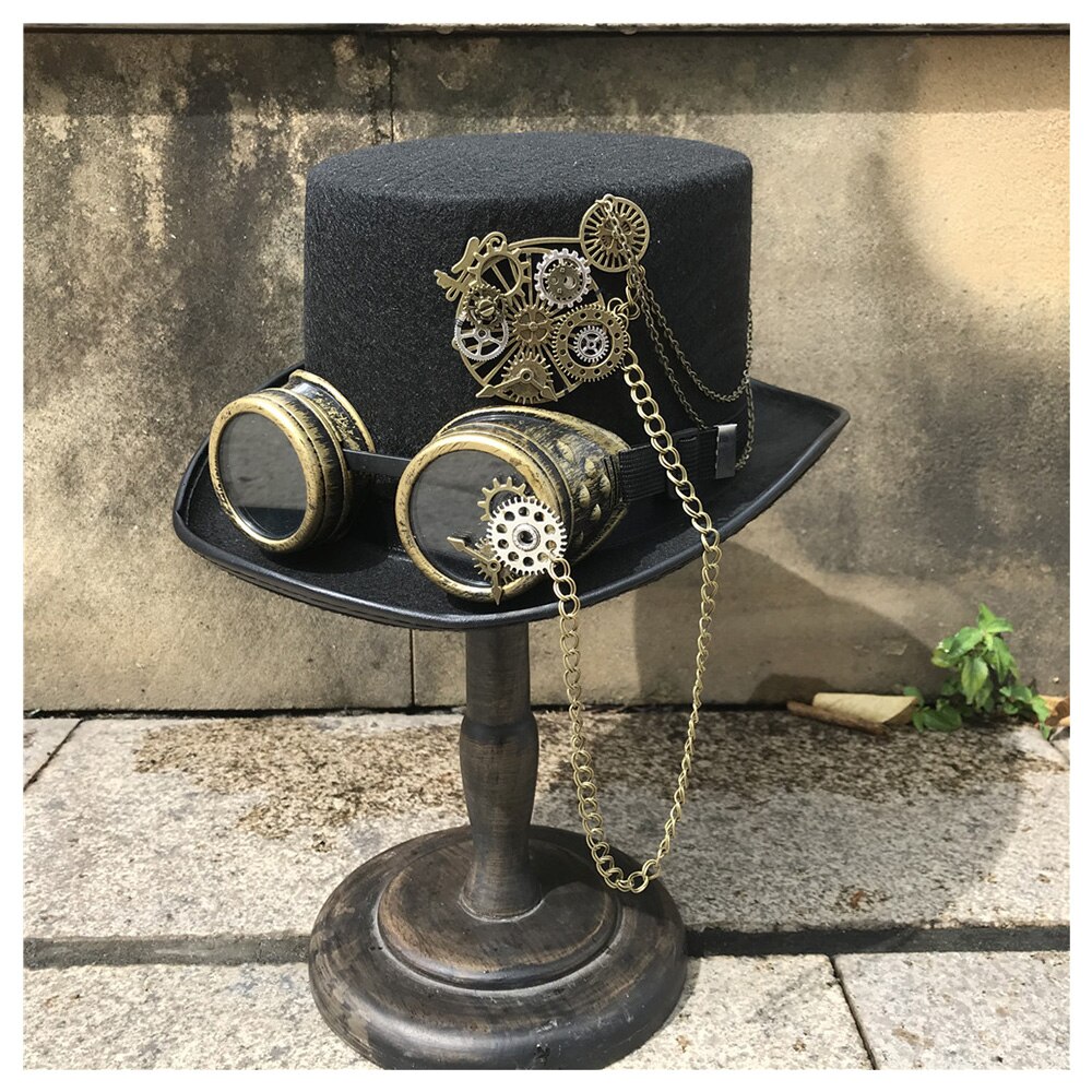Mode Mannen Vrouwen Handgemaakte Steampunk Top Hat... – Vicedeal