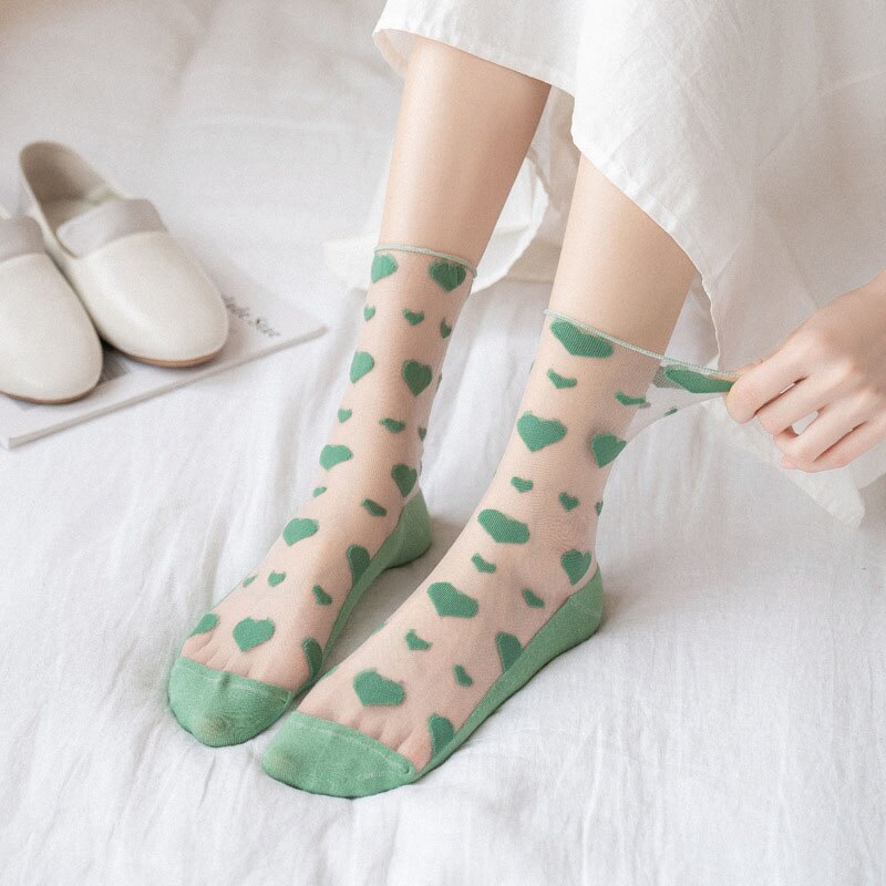Small Fresh Transparent Crystal Silk Socks Breatha... – Grandado