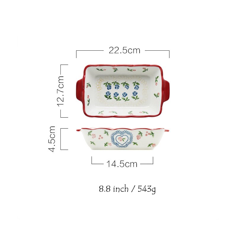 1pc Red Cherry Baking Plate Ceramic Dinner Dishes ... – Grandado