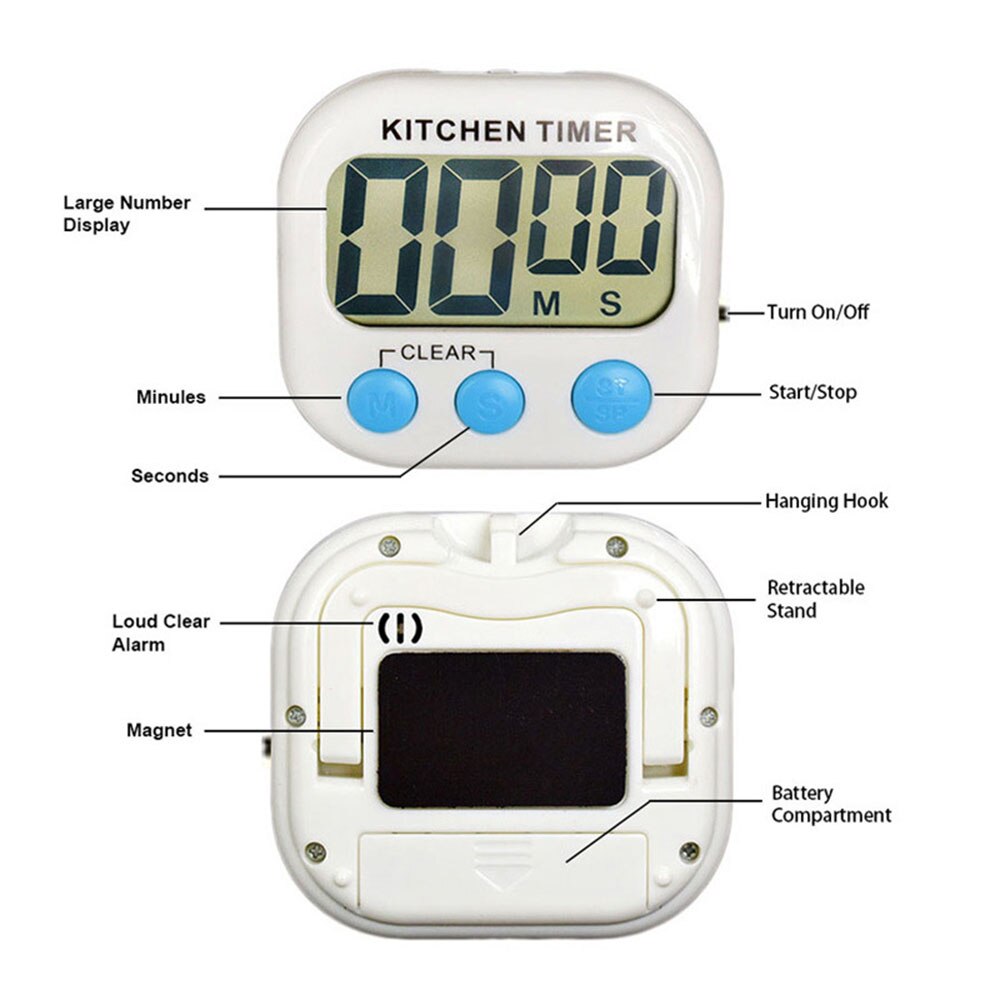 LCD Digital Kitchen Cooking Timer Count Down Up Cl... – Grandado