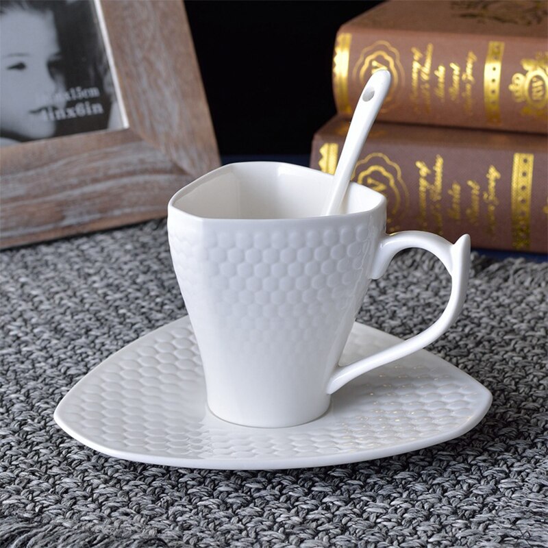 160ml White Simple Ceramic Coffee Cup and Saucer S... – Grandado