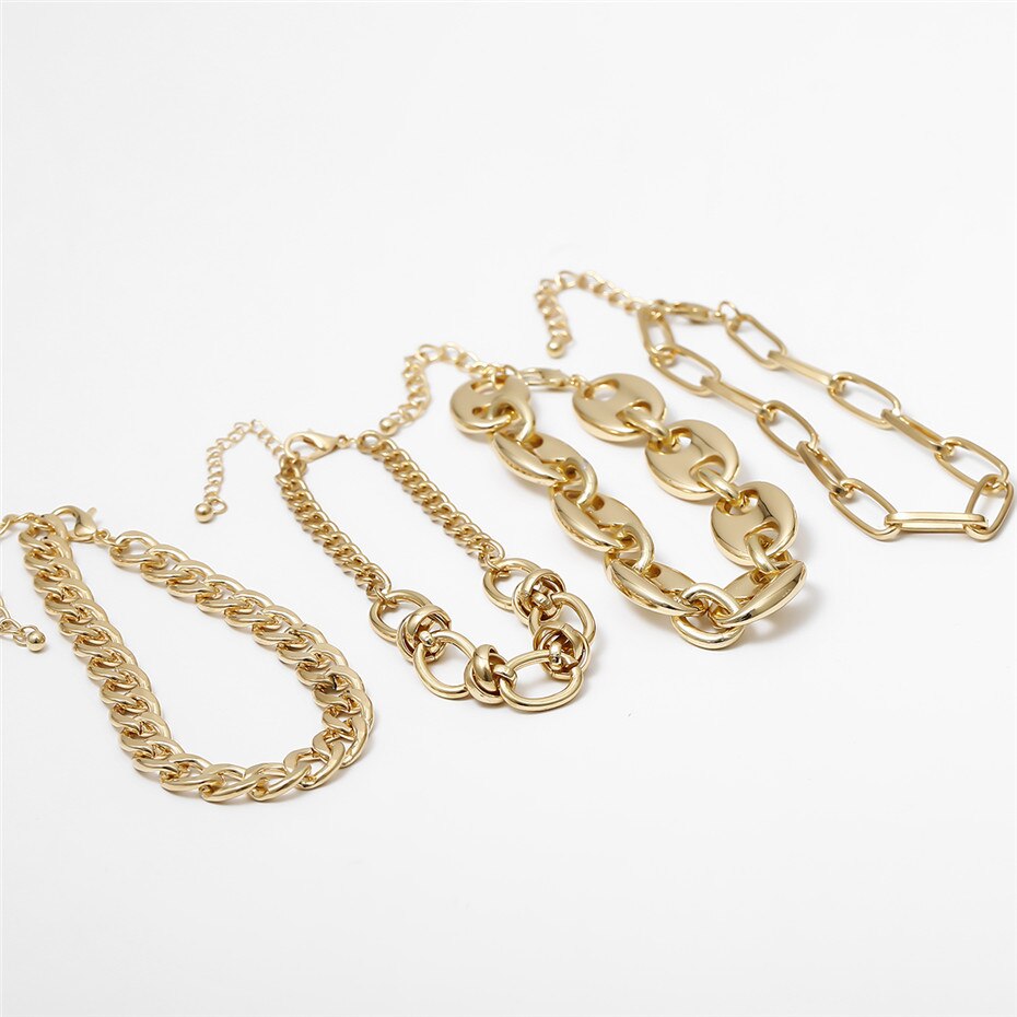 Punk heavy metal ccb chunky chain ankelarmbånd til... – Vicedeal