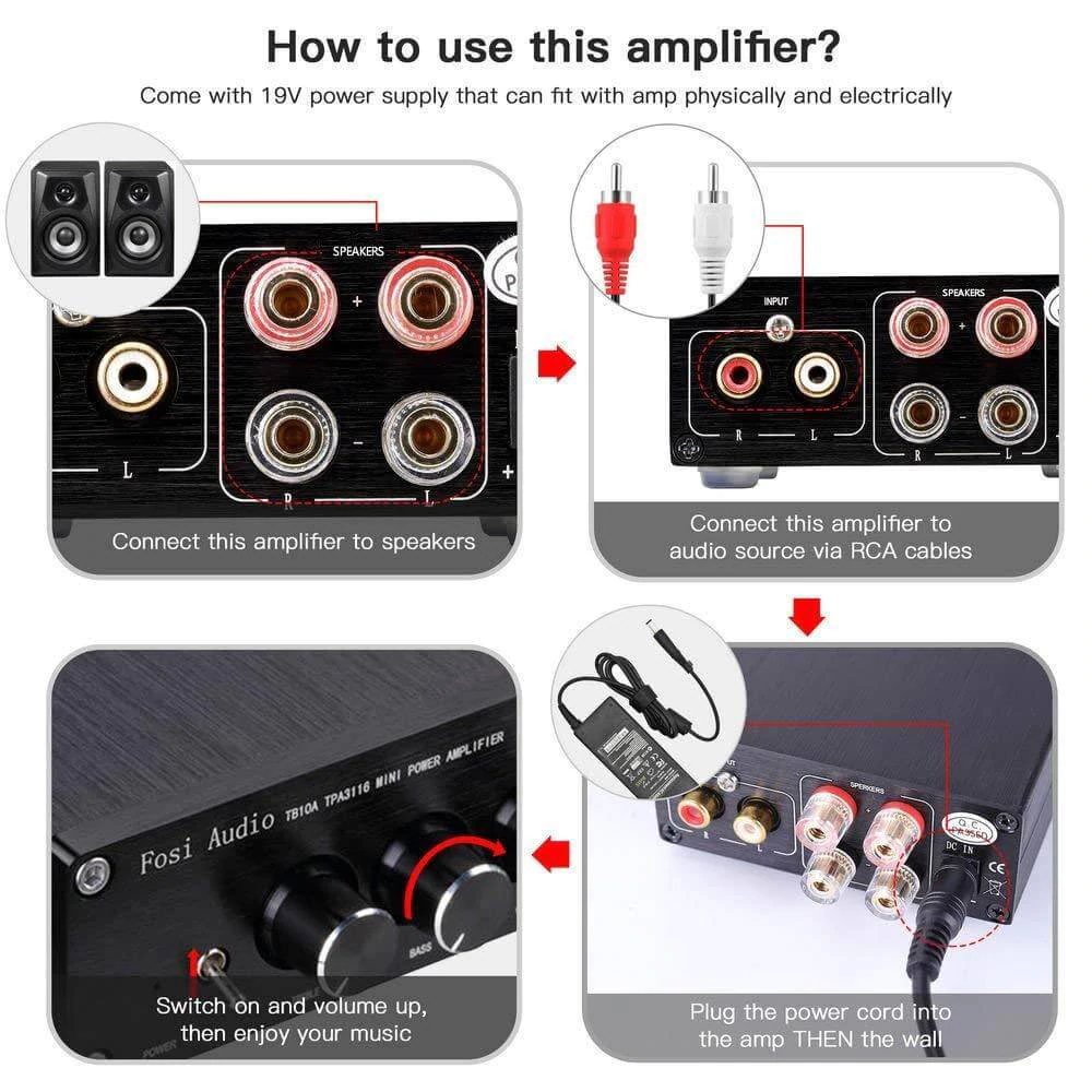 [Old Version] TB10A 2Ch Stereo Audio Amplifier Min... – Grandado