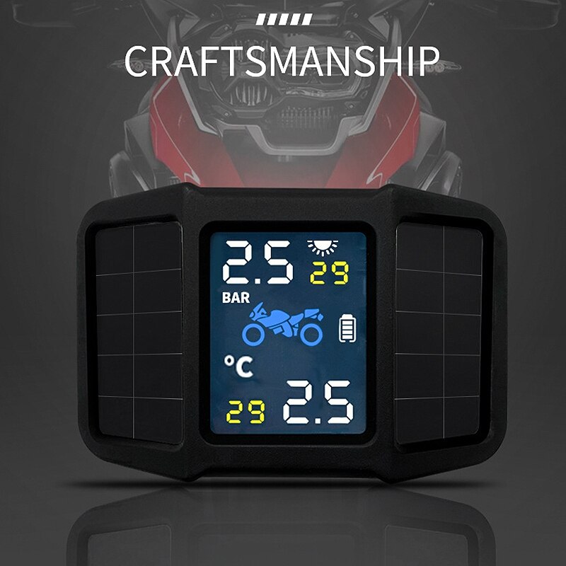 Solar Charging Motorcycle TPMS Motor Tire Pressure... – Grandado