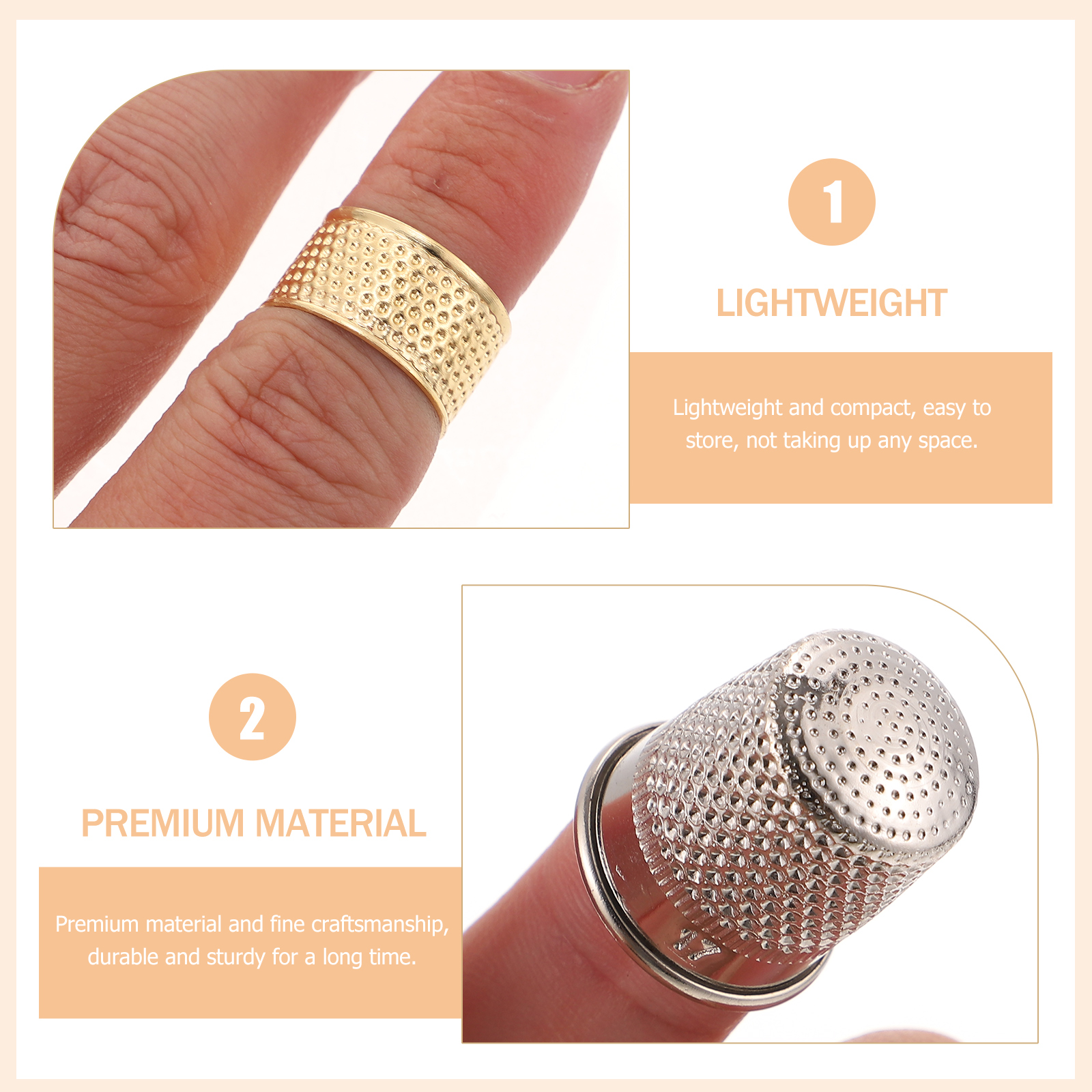 15pcs Sewing Thimbles Durable Cross Stitch Thimble... – Grandado