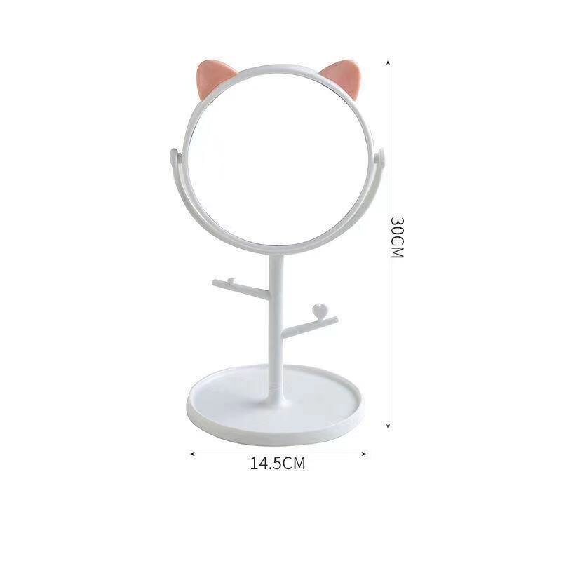Cute Cat Ear Makeup Mirror With Jewelry Rack Holde... – Vicedeal