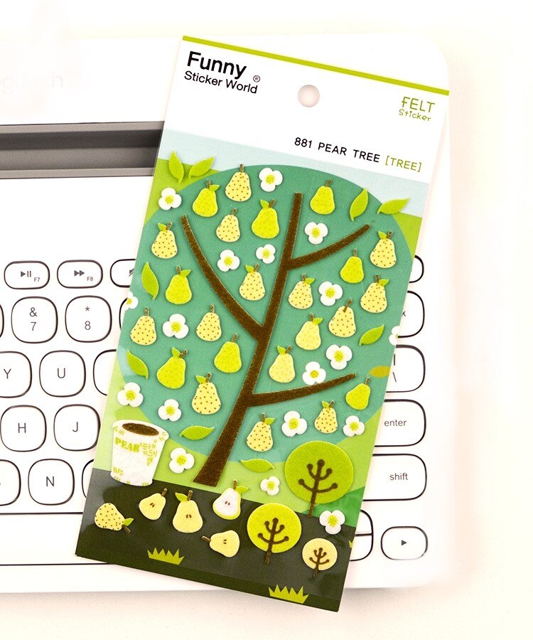 Leuke Vilt Apple Peer Boom Stickers Koreaanse Oors... – Vicedeal