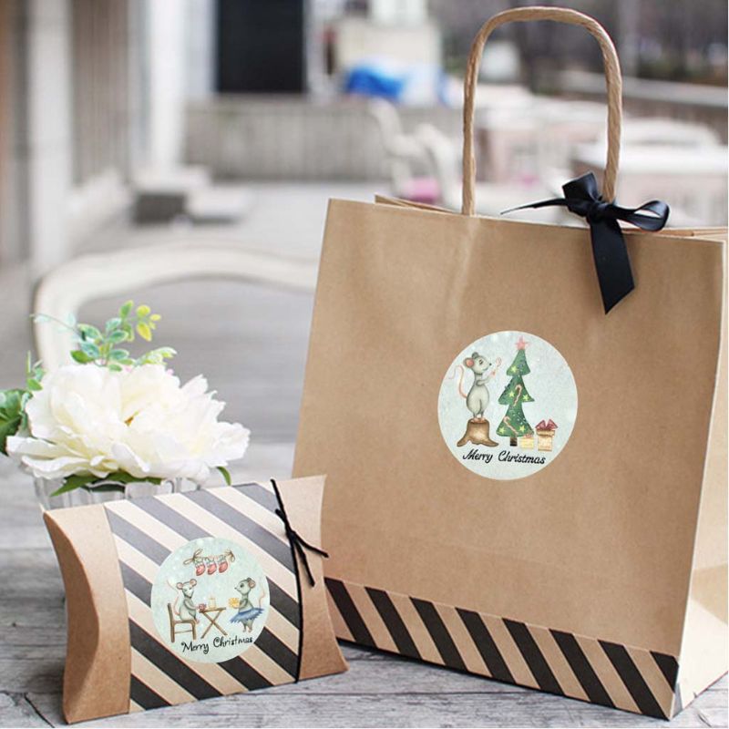 500Pcs/Roll Ronde 6 Ontwerpen Vrolijk Kerstfeest S... – Vicedeal