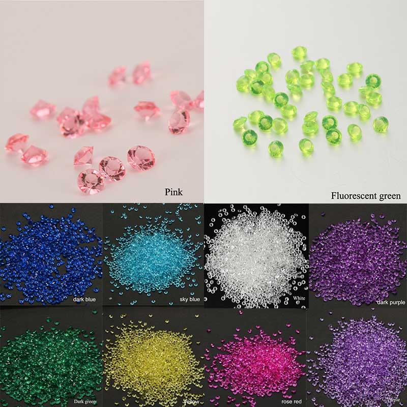 1000PS 4.5mm Acrylic Diamond Confetti Wedding Deco... – Grandado