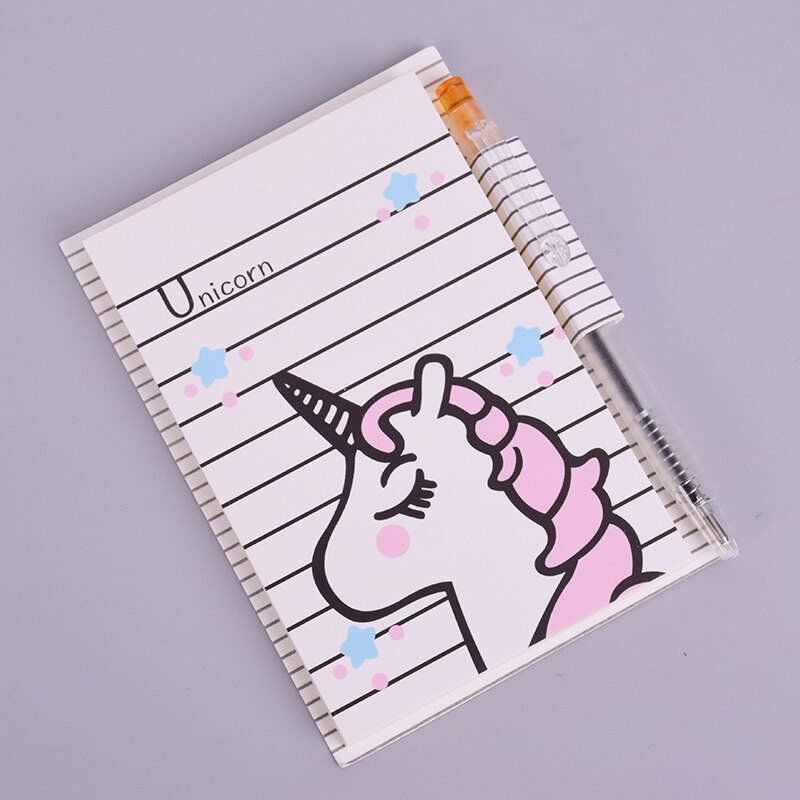 cartoon unicorn + pen notebook mini portable week ... – Grandado
