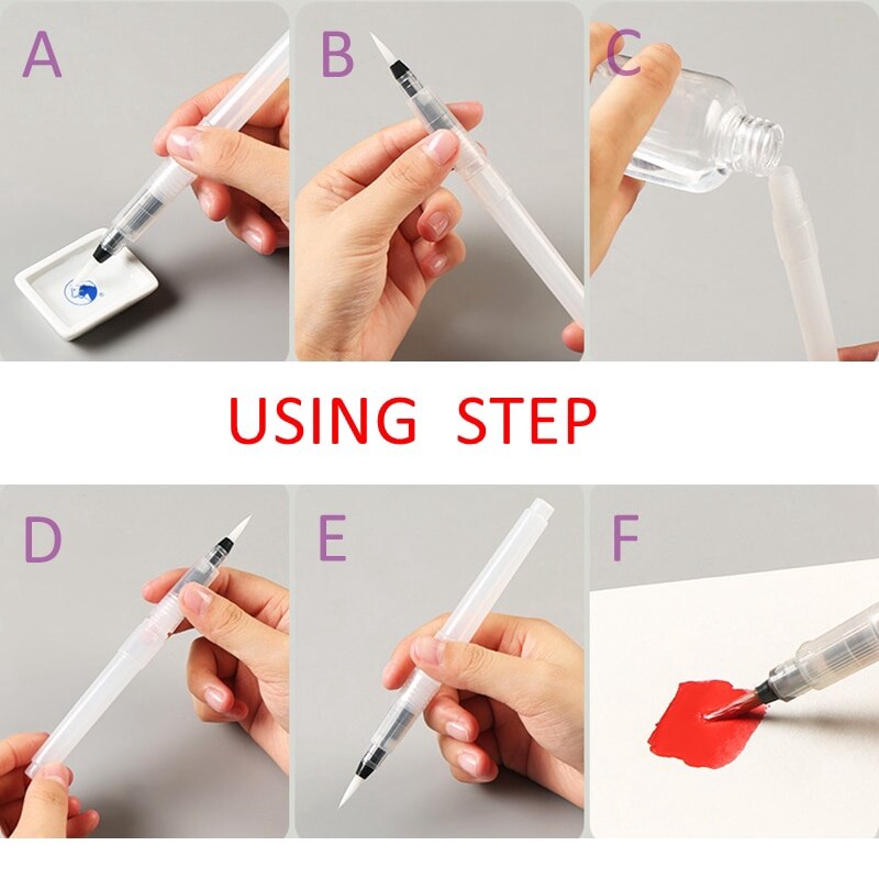 Watercolor Soft Pen Brush Refillable Water Pen for... – Grandado