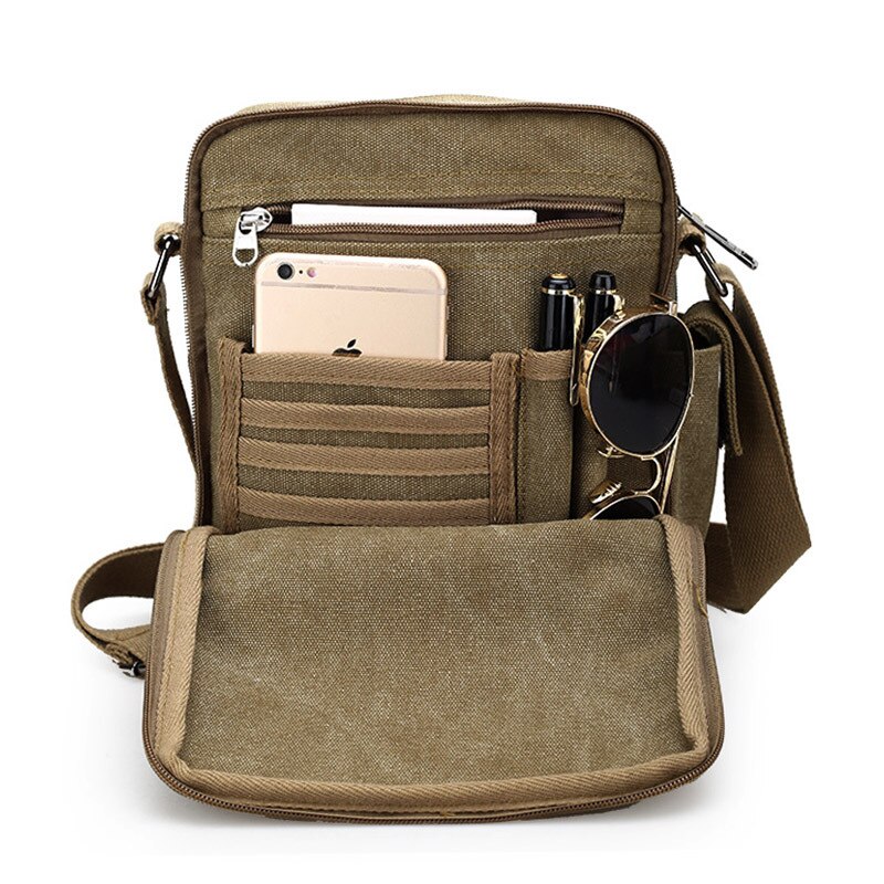 Canvas Male Solid Casual Shoulder Messenger bag Bo... – Grandado
