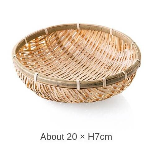Handmade Bamboo Weaving Round Storage Basket Fruit... – Vicedeal