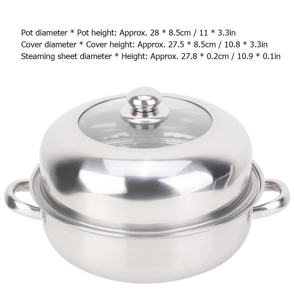 TOPINICN Pots 28CM Stainless Steel Single Layer St... – Grandado